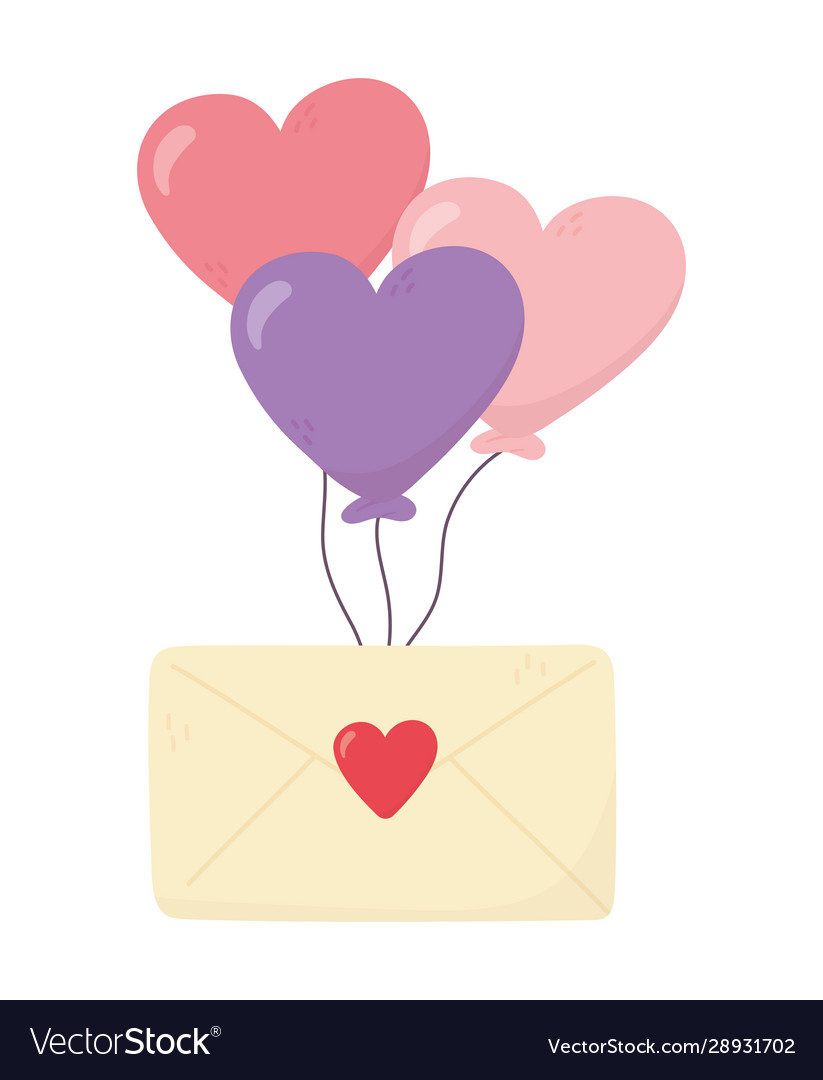 Happy valentines day envelope letter love Vector Image