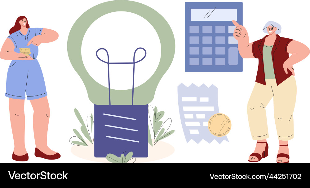 Save money with green energy alternative Vector Image