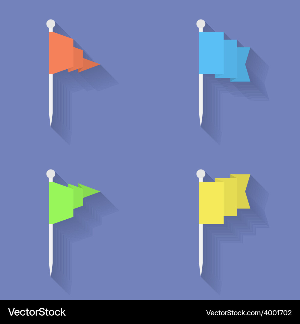 Set of flag icons flat style Royalty Free Vector Image