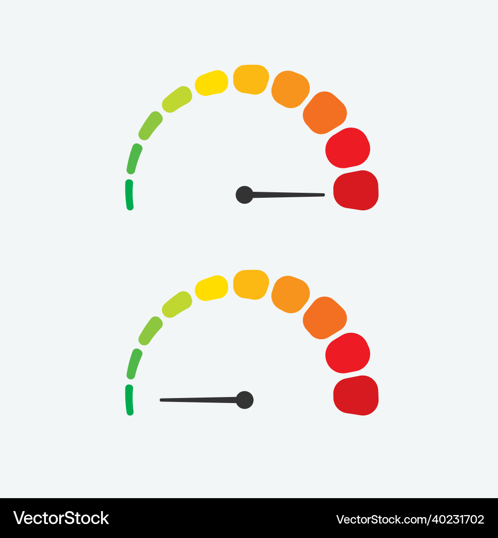 Speedometer icon green to red color Royalty Free Vector