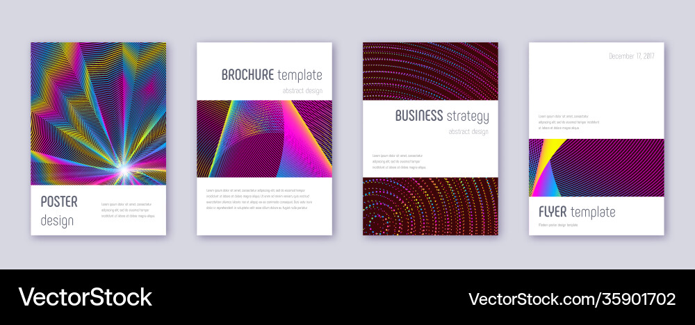 Stylish cover design template set neon abstract l Vector Image