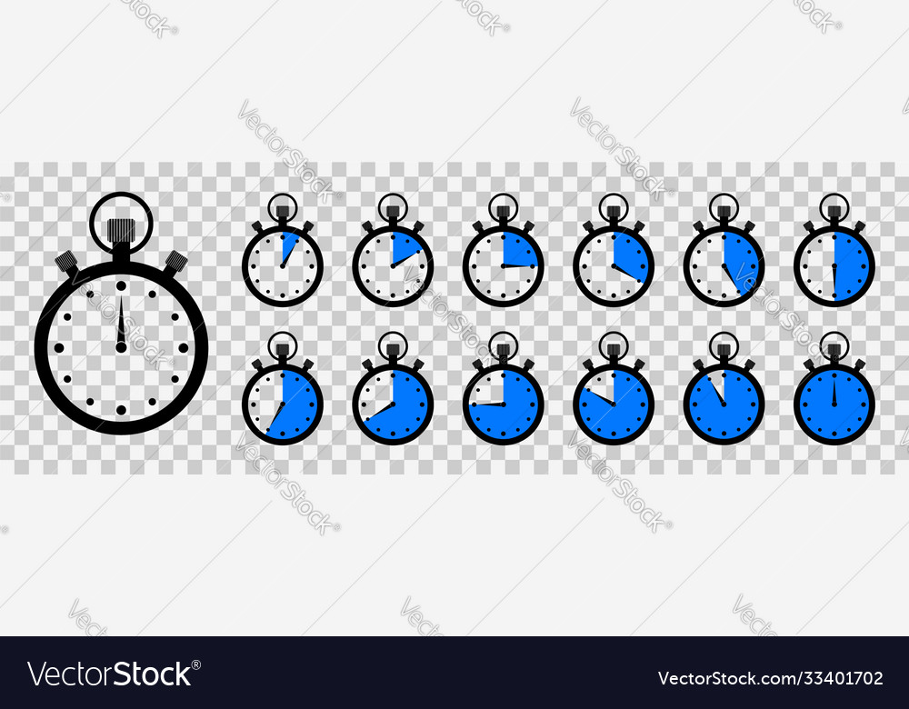 Timer and stopwatch clock with countdown time Vector Image