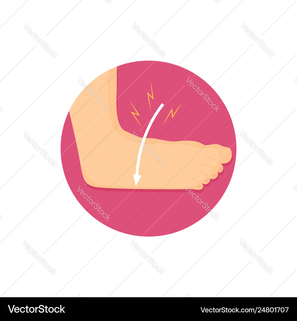 An ankle strain bone injury icon Royalty Free Vector Image
