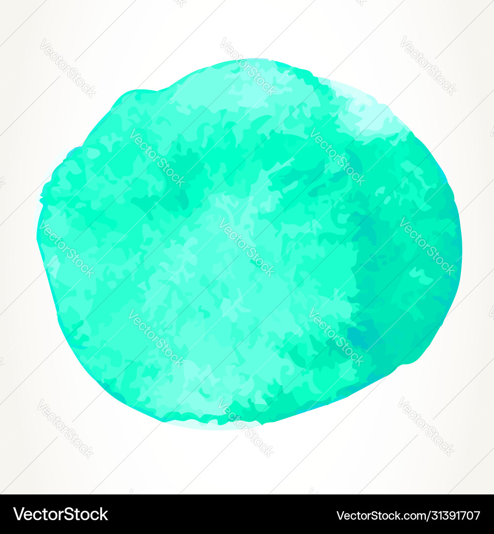 Aqua green watercolor circle Royalty Free Vector Image