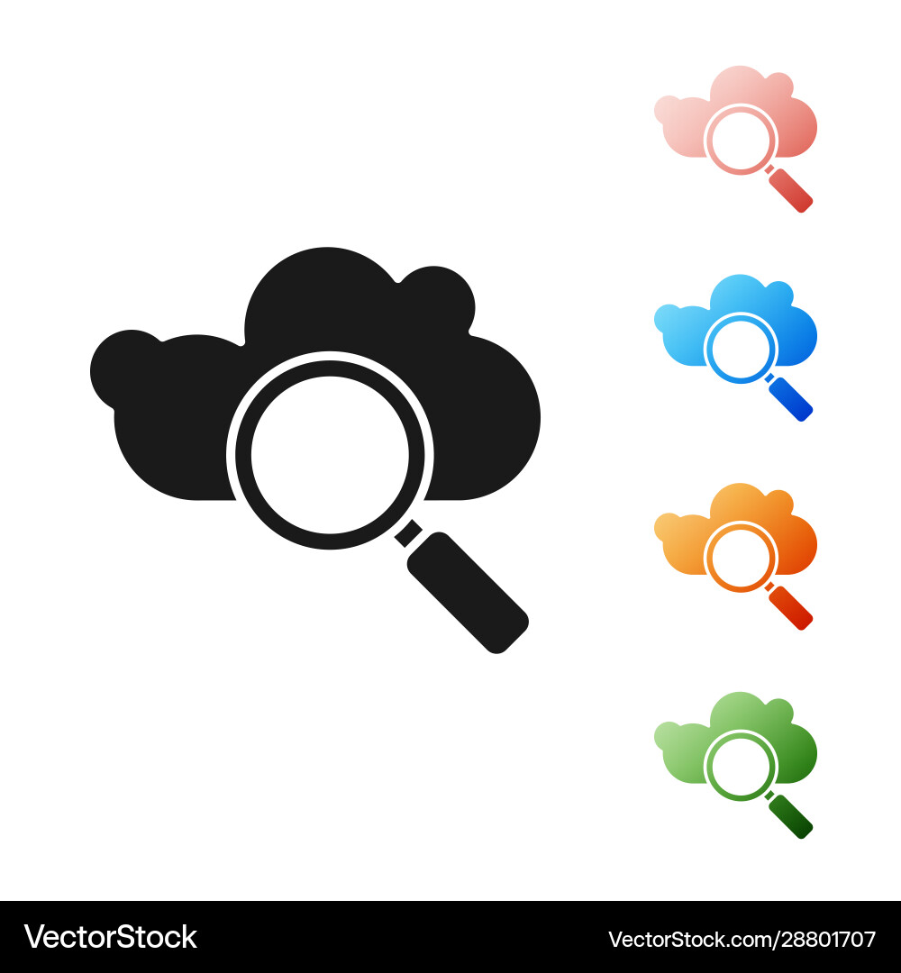 Black search cloud computing icon isolated Vector Image