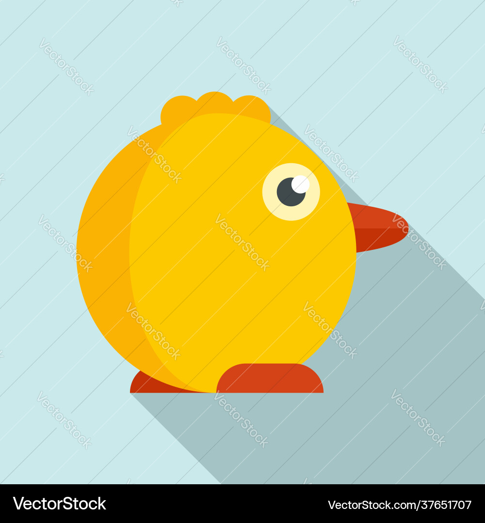 Chicken baby toy icon flat style Royalty Free Vector Image