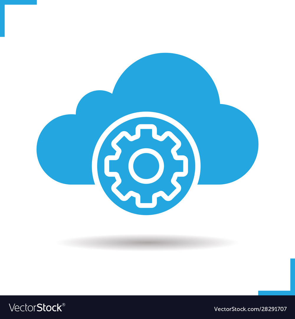 Cloud storage settings icon Royalty Free Vector Image