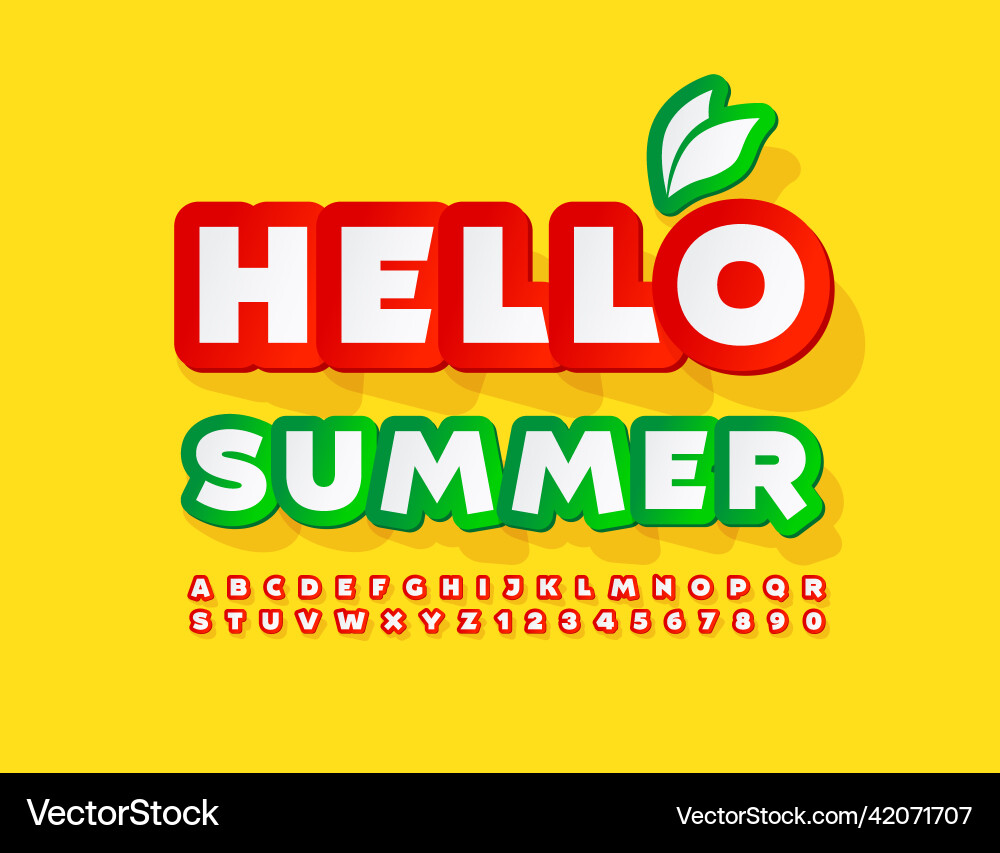 Colorful banner hello summer creative font Vector Image