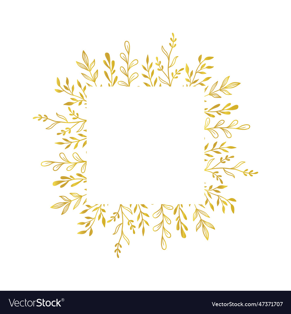 Gold floral square border golden floral Royalty Free Vector Gold floral square border golden floral Royalty Free Vector