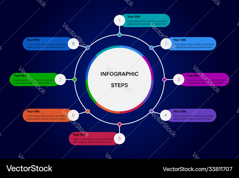 Infographic with 8 steps business diagram Vector Image