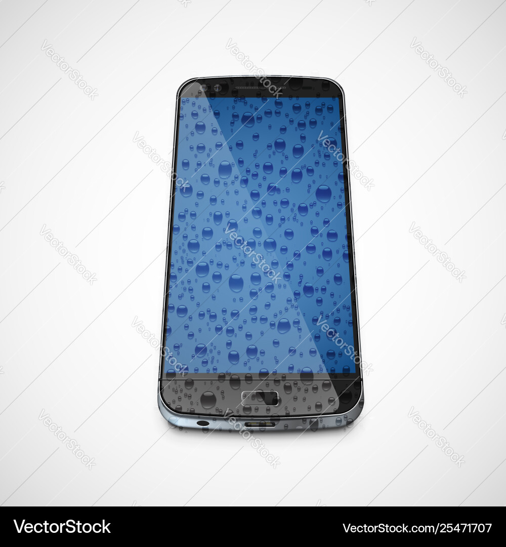 Realistic high-detailed wet cellphone Royalty Free Vector