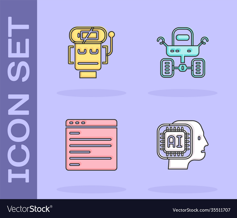 Set humanoid robot robot low battery charge Vector Image Set humanoid robot robot low battery charge Vector Image