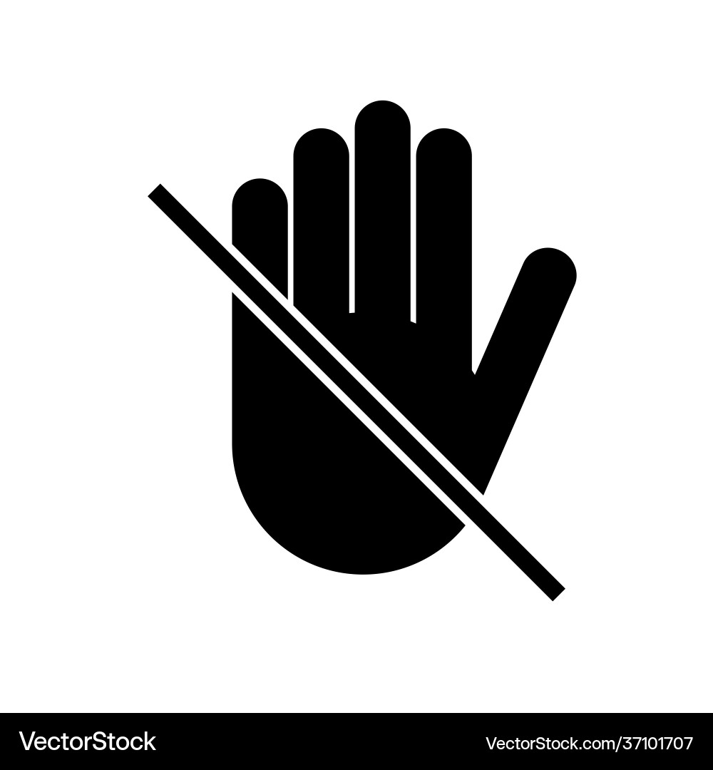 Stop icon with alert hand warning covid19 symbol Vector Image