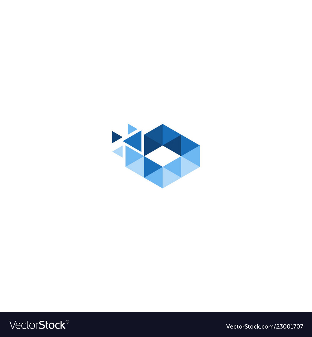 Triangle shape geometry technology logo Royalty Free Vector