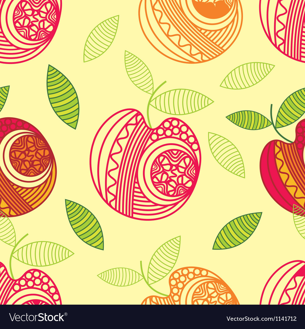 Apple seamless pattern background Royalty Free Vector Image