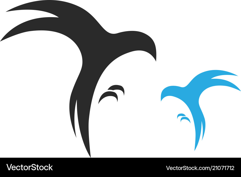 Bird fly sign abstract template icons Royalty Free Vector