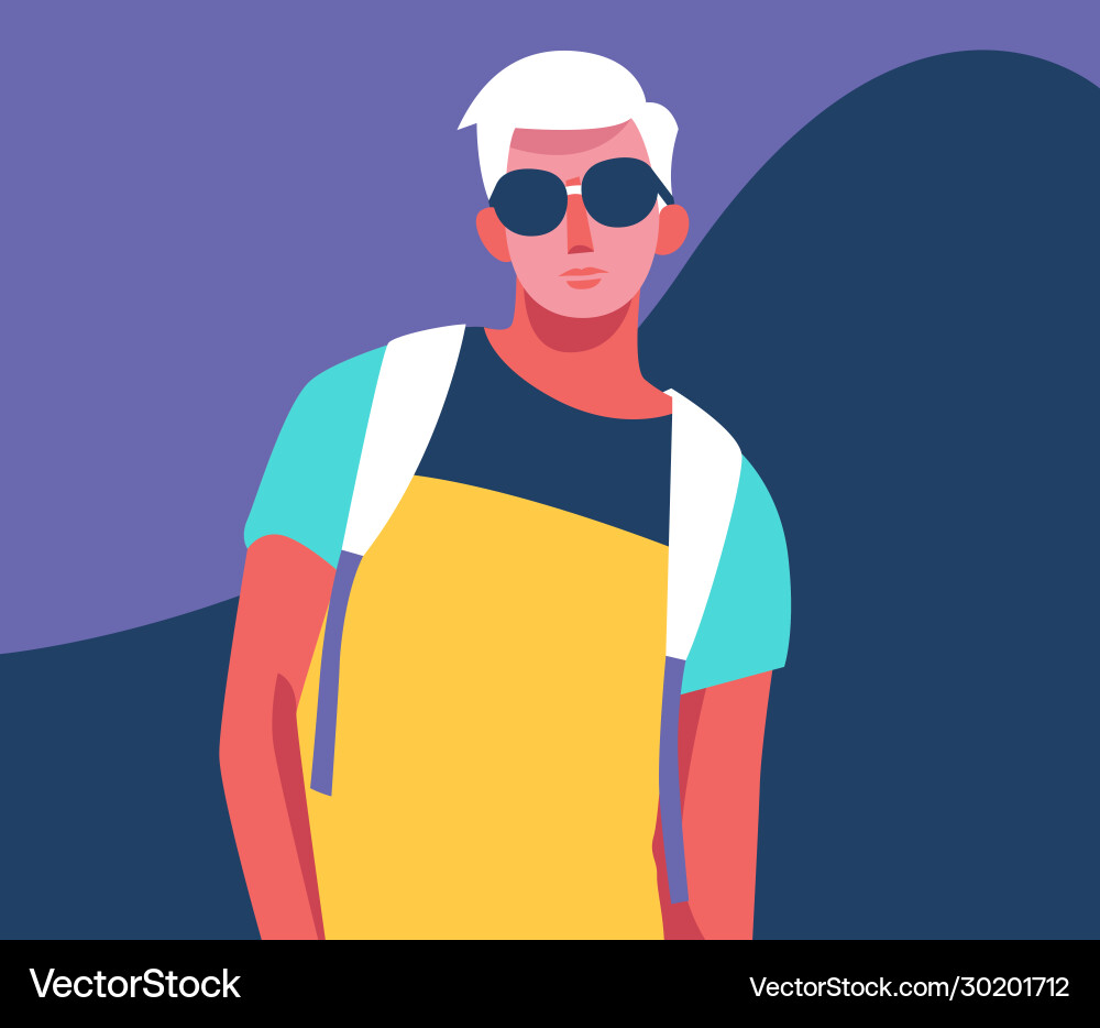 Fashionable and trendy boy Royalty Free Vector Image
