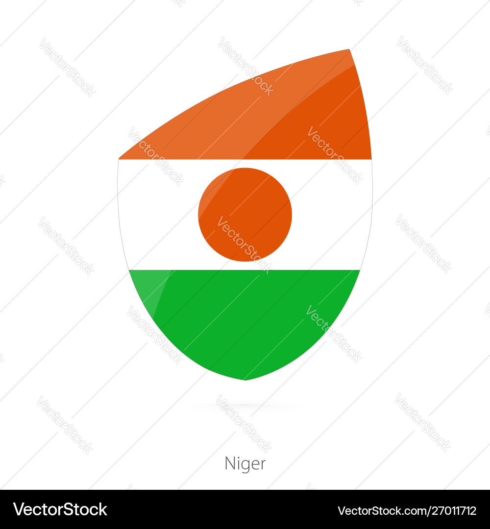 Flag niger in style rugby icon Royalty Free Vector Image