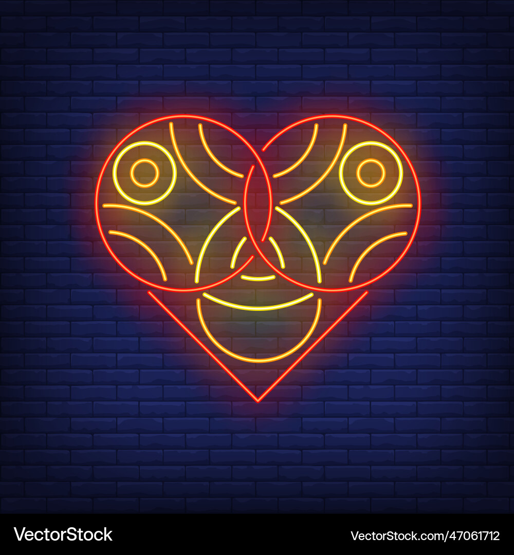 Hearts suit neon sign Royalty Free Vector Image