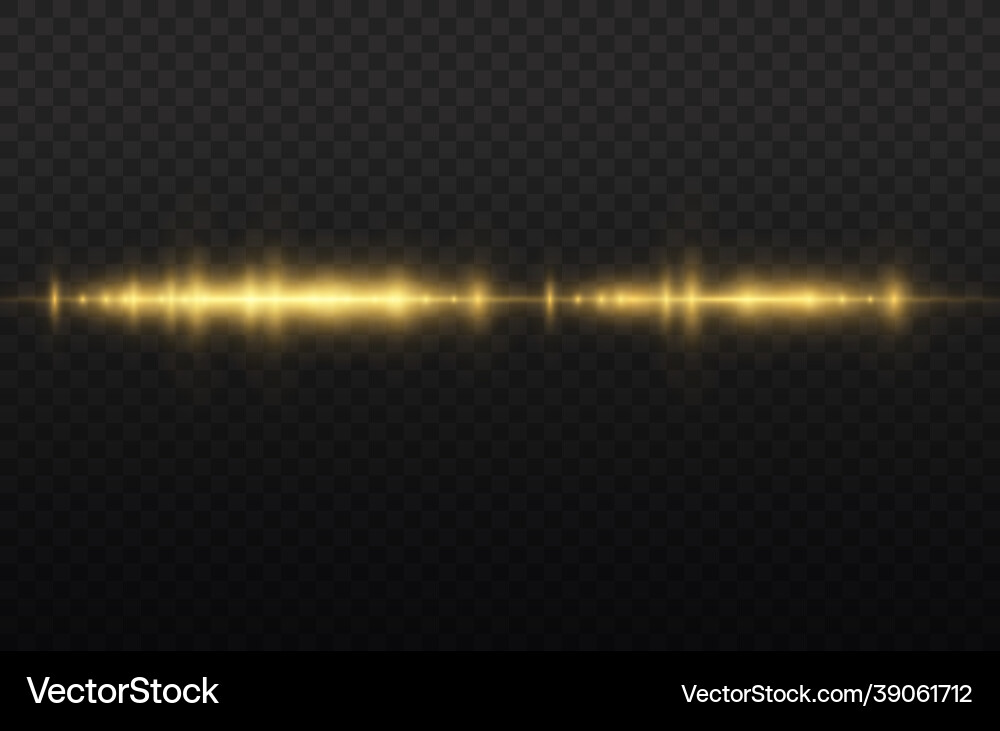 Horizontal light ray flash yellow line Royalty Free Vector
