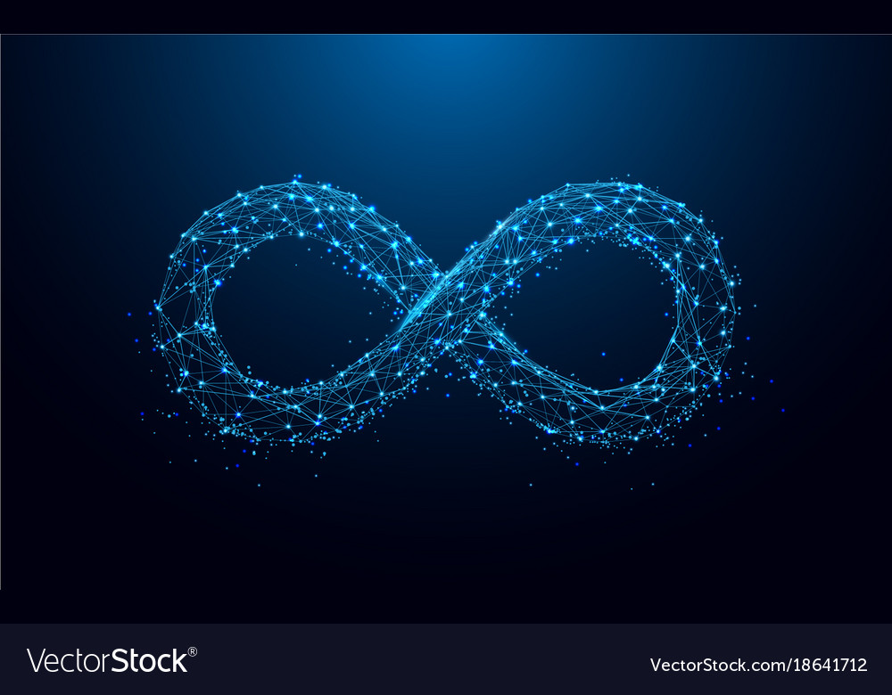 Infinity icon from lines and triangles point Vector Image