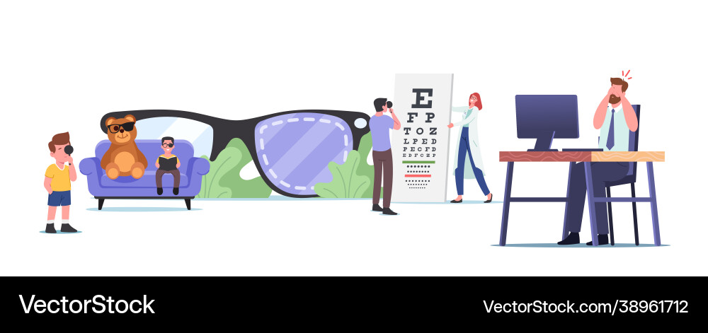 Lazy eye amblyopia strabismus disease concept Vector Image