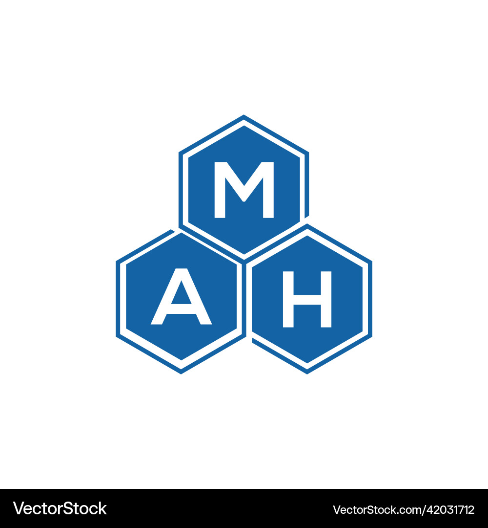 Mah letter logo design on white background Vector Image