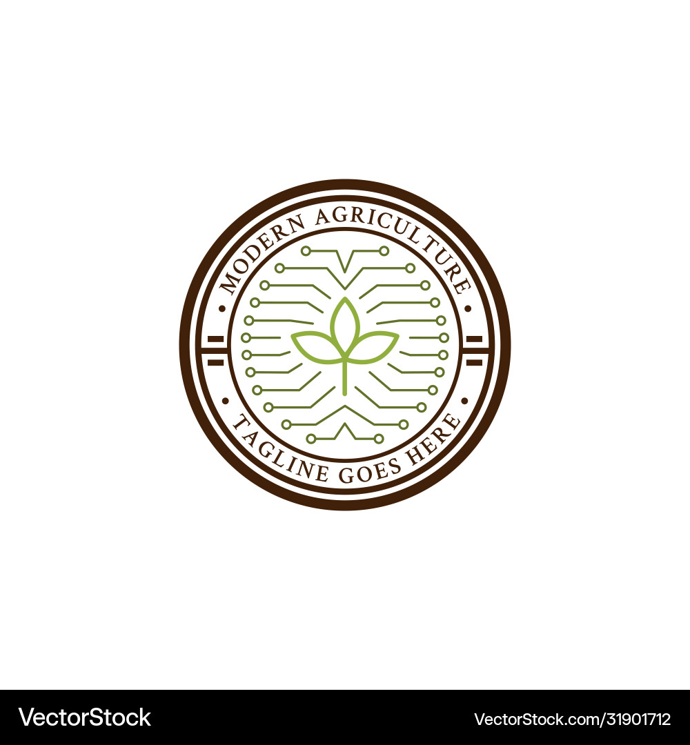Premium technology agriculture logo modern farm Vector Image