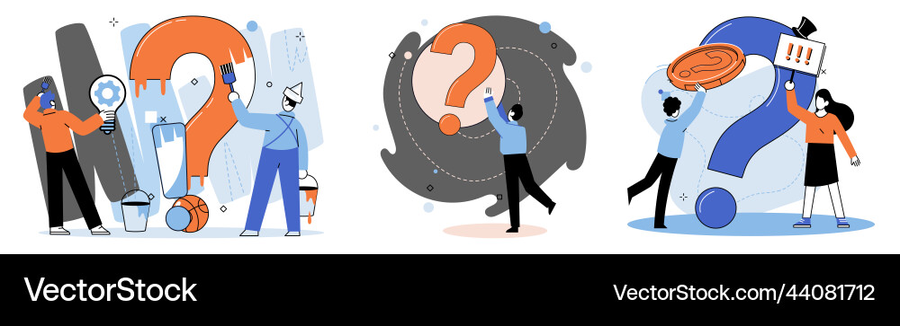 Question mark obtaining information of interest Vector Image