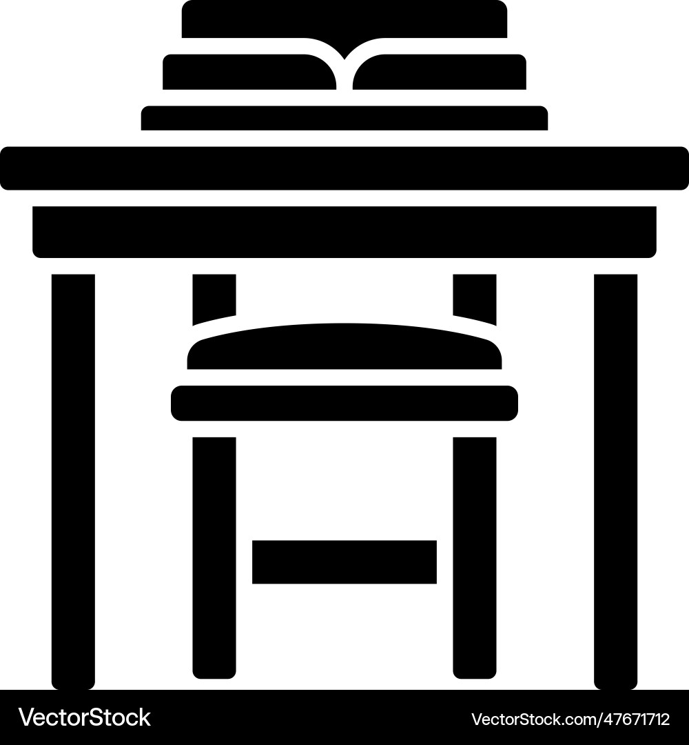 School chair and table icon high related Vector Image