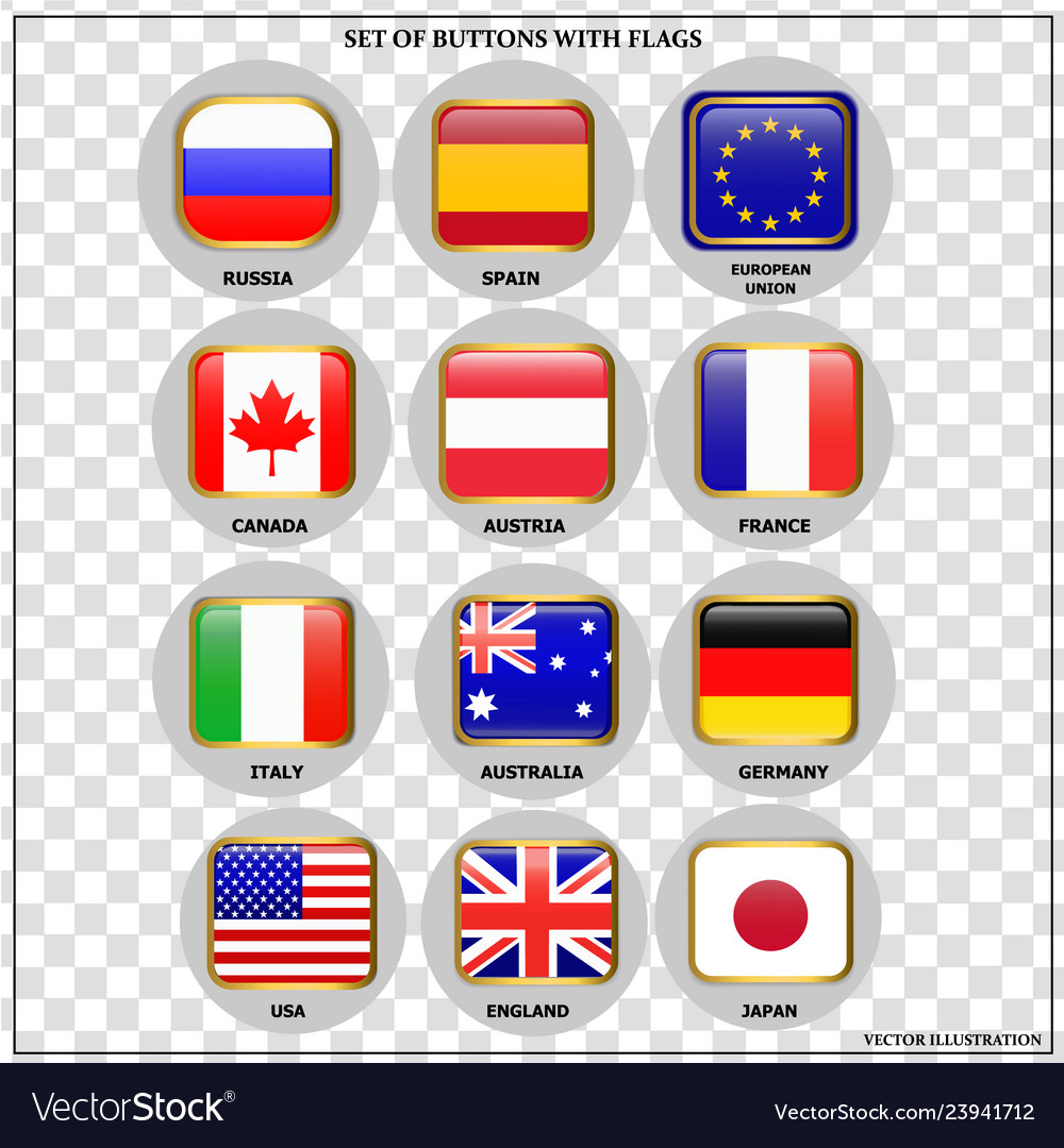 Set of banners with flags Royalty Free Vector Image