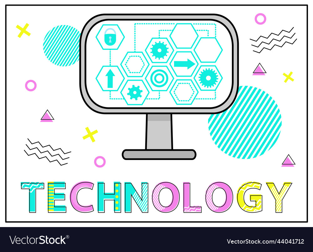 Technical support computer service settings Vector Image
