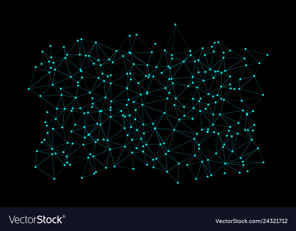 Triangles shapes chaos neural network algorithm Vector Image