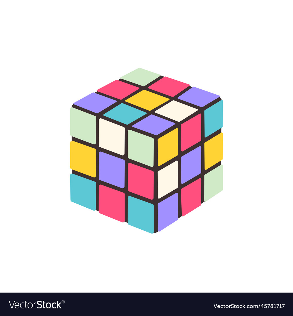 Colored Cube On A White Background Rubiks Vector Image