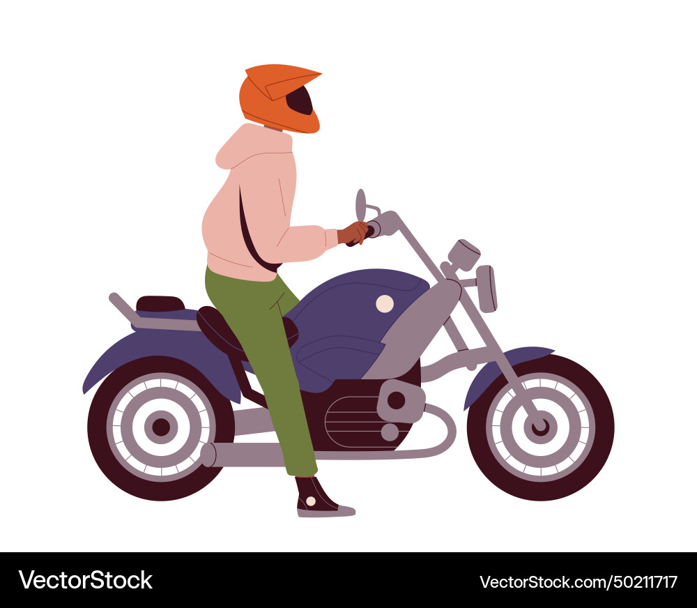 Person motorcyclist concept Royalty Free Vector Image
