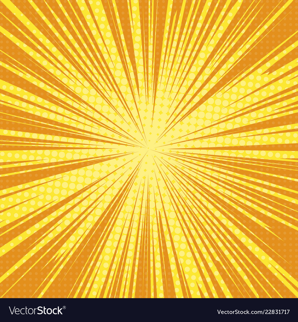 Sun Rays Pop Art Retro Background Royalty Free Vector Image