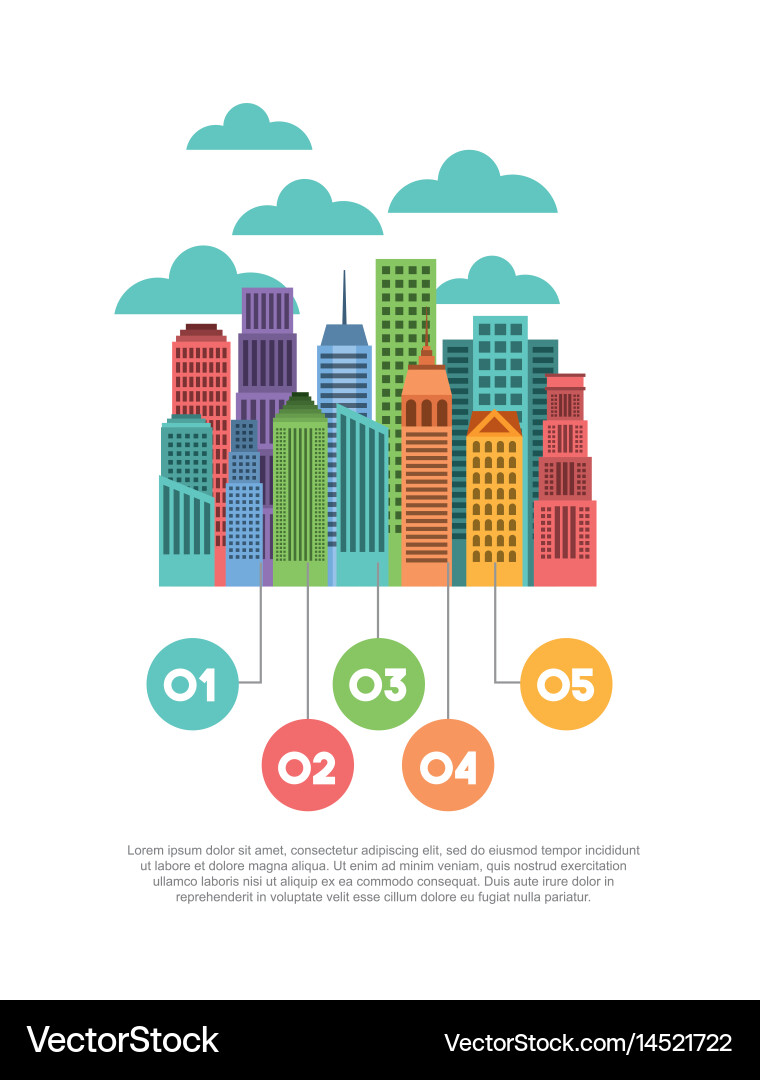 Buildings infographic city presentation Royalty Free Vector