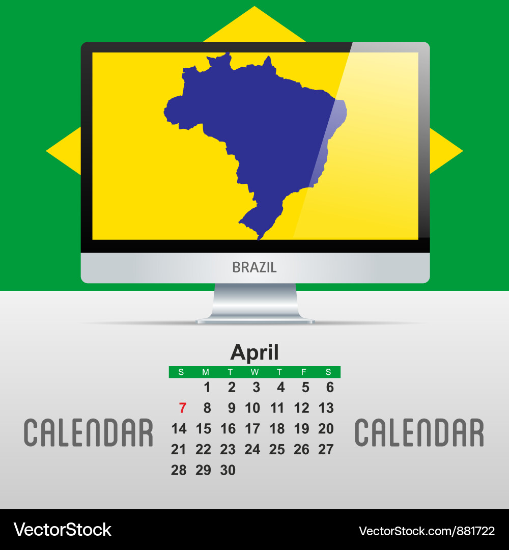 Calendar with map of countries Royalty Free Vector Image