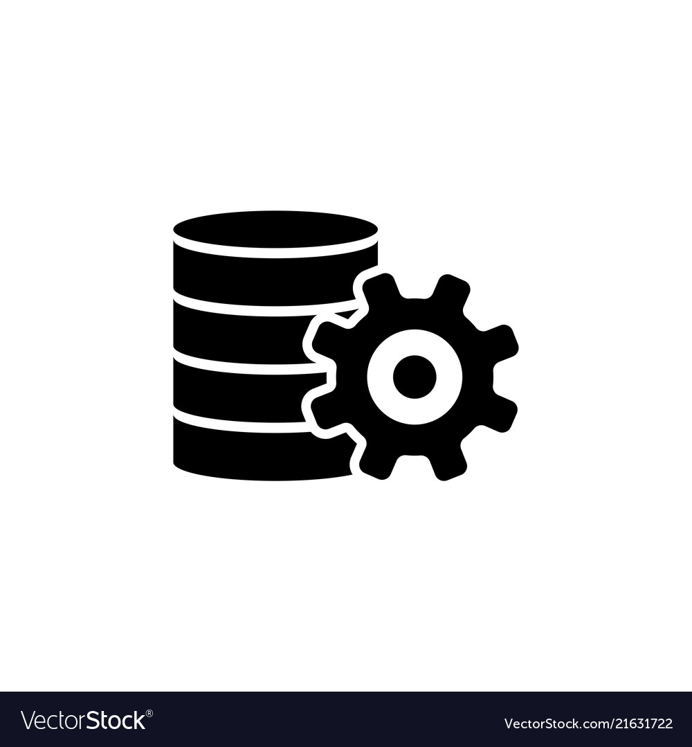 Database center data server settings flat Vector Image