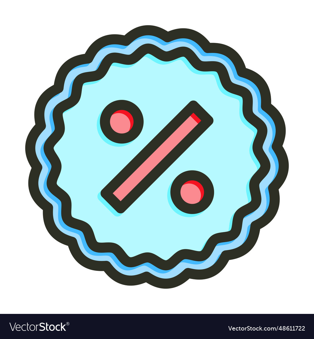 Discount thick line filled colors for personal Vector Image