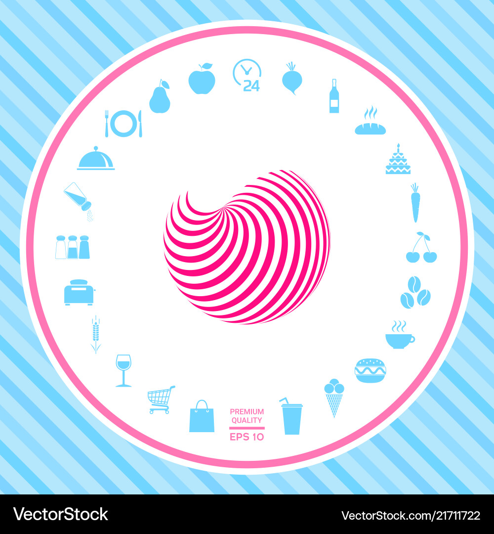 Earth logo design with elegant stripes Royalty Free Vector