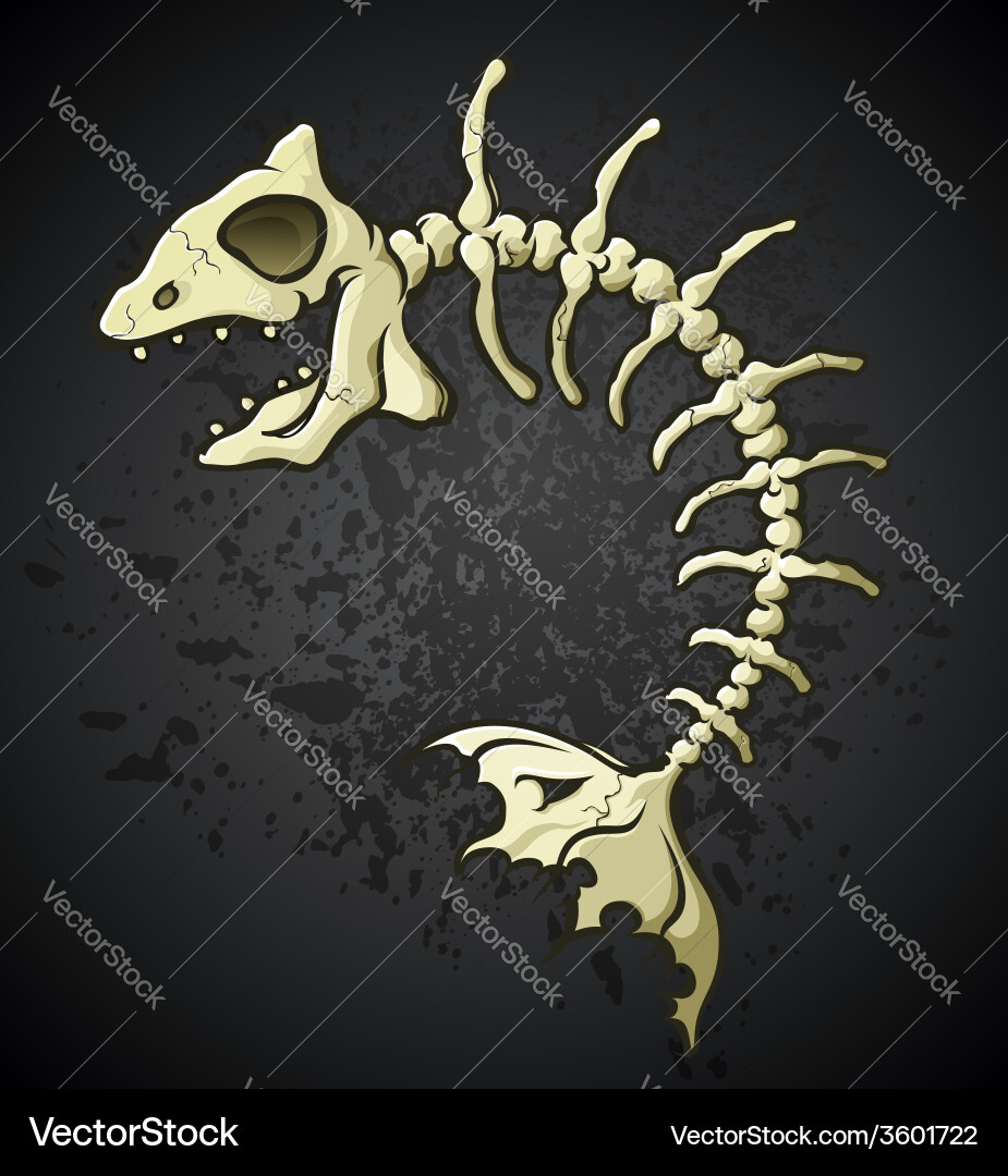 Fish bones cartoon Royalty Free Vector Image - VectorStock