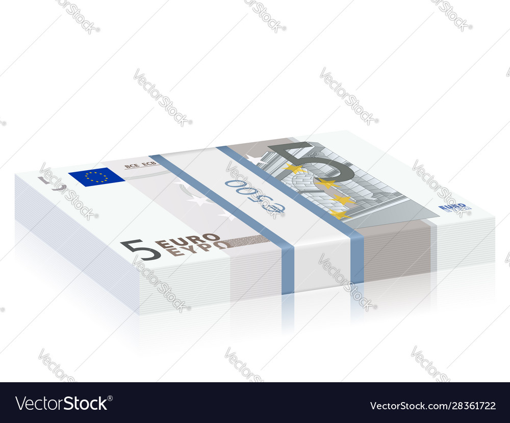 Five euro stack Royalty Free Vector Image - VectorStock