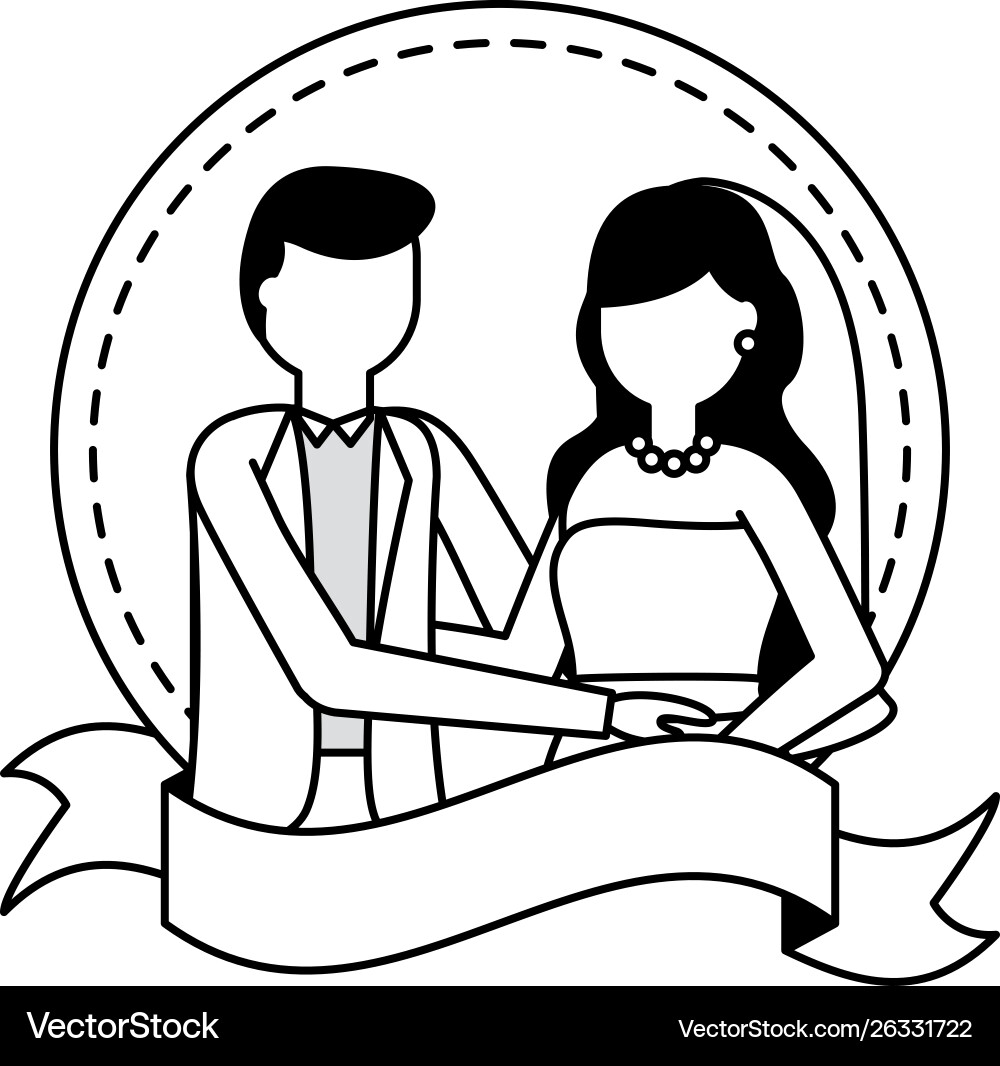 Flat design wedding people groom and bride Vector Image