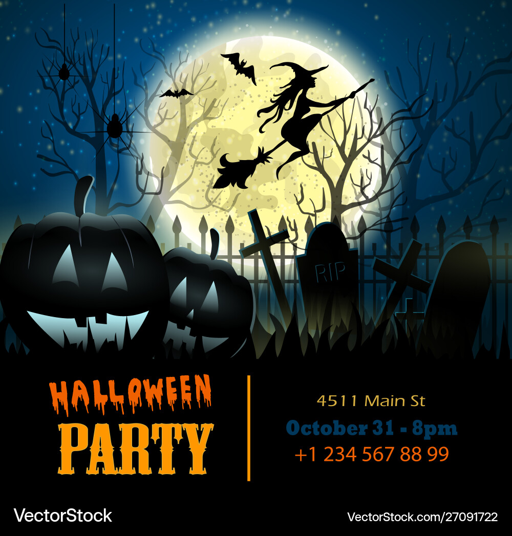 Halloween card or background art Royalty Free Vector Image