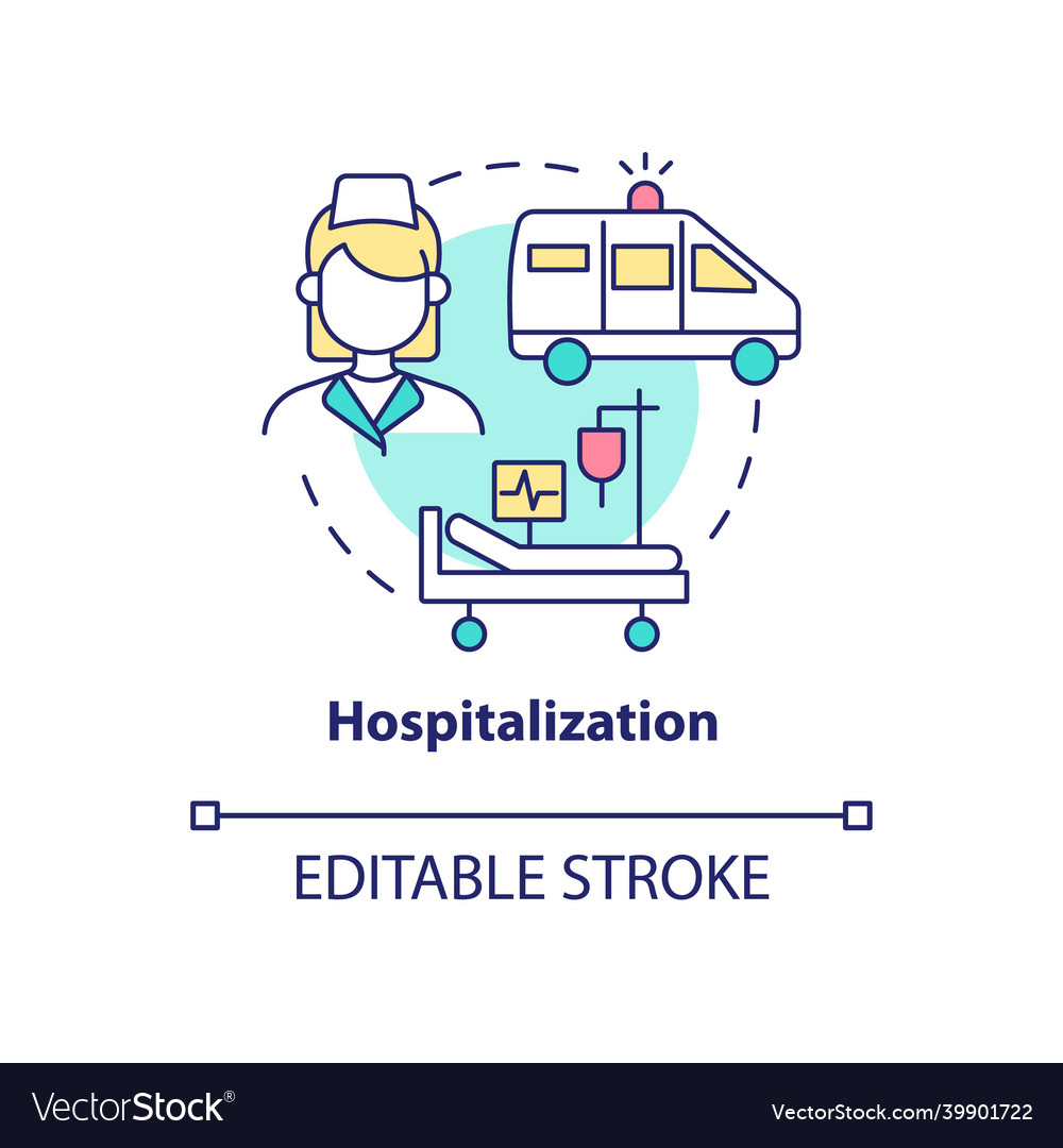 Hospitalization concept icon Royalty Free Vector Image Hospitalization concept icon Royalty Free Vector Image