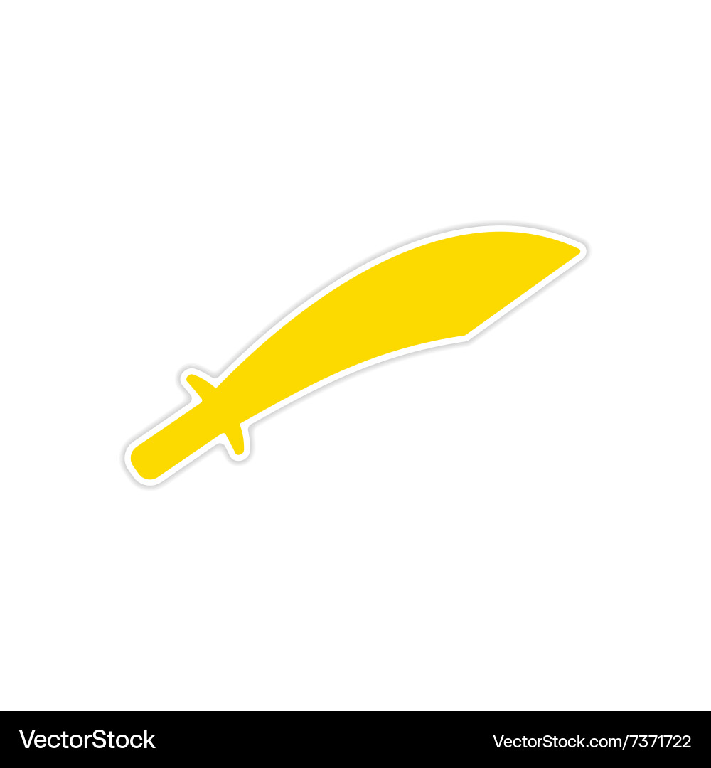 Icon sticker realistic design on paper sword Vector Image