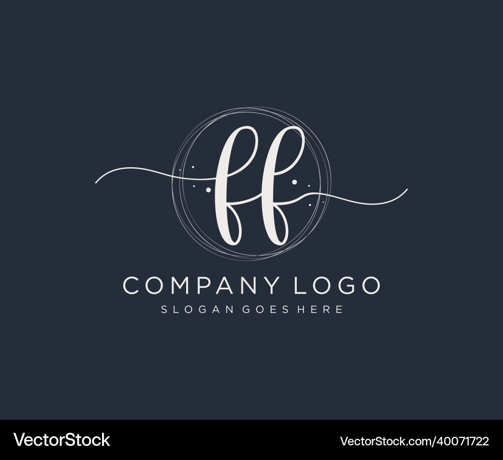 Initial ff feminine logo usable for nature salon Vector Image