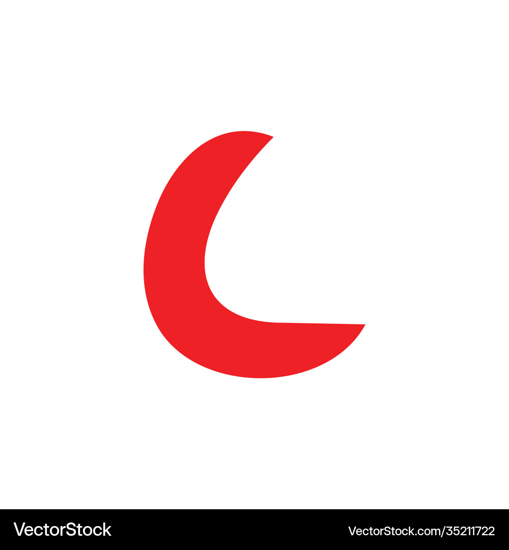 Letter l simple curves arrow logo Royalty Free Vector Image