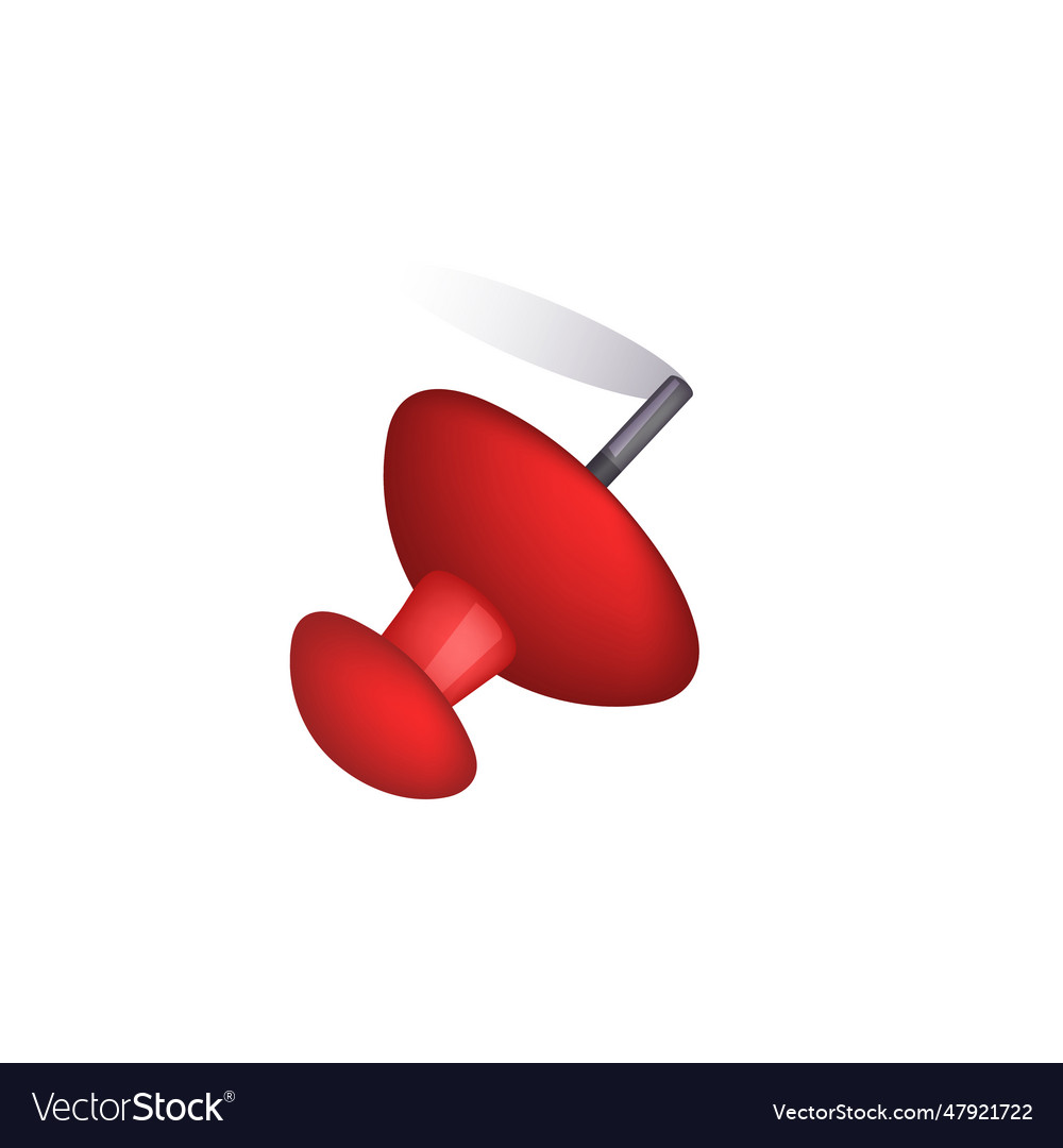 Red push pin upside down Royalty Free Vector Image